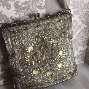 Estate | Bags | Vintage Silver Beaded Rhinestone Handbag | Poshmark